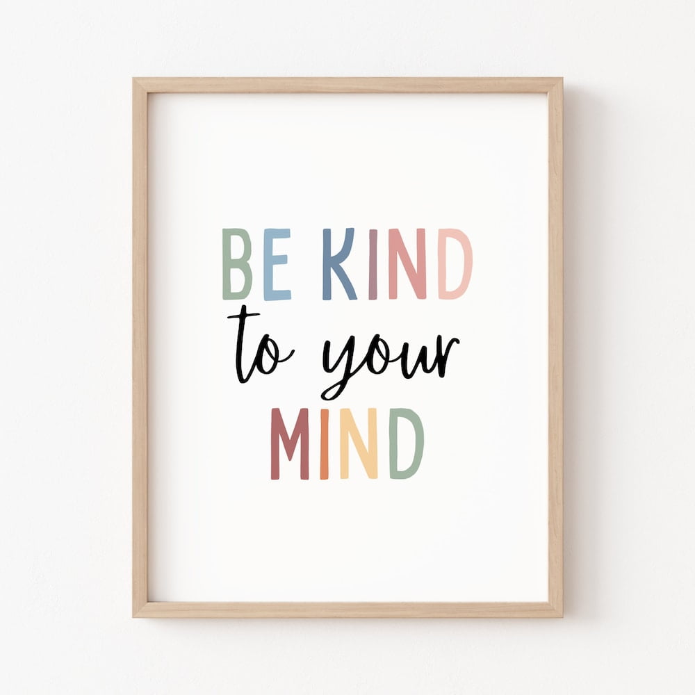 DOPAPRINT Be Kind To Your Mind, Boho Classroom Decor, Mindfulness Poster, Positive Classroom ...