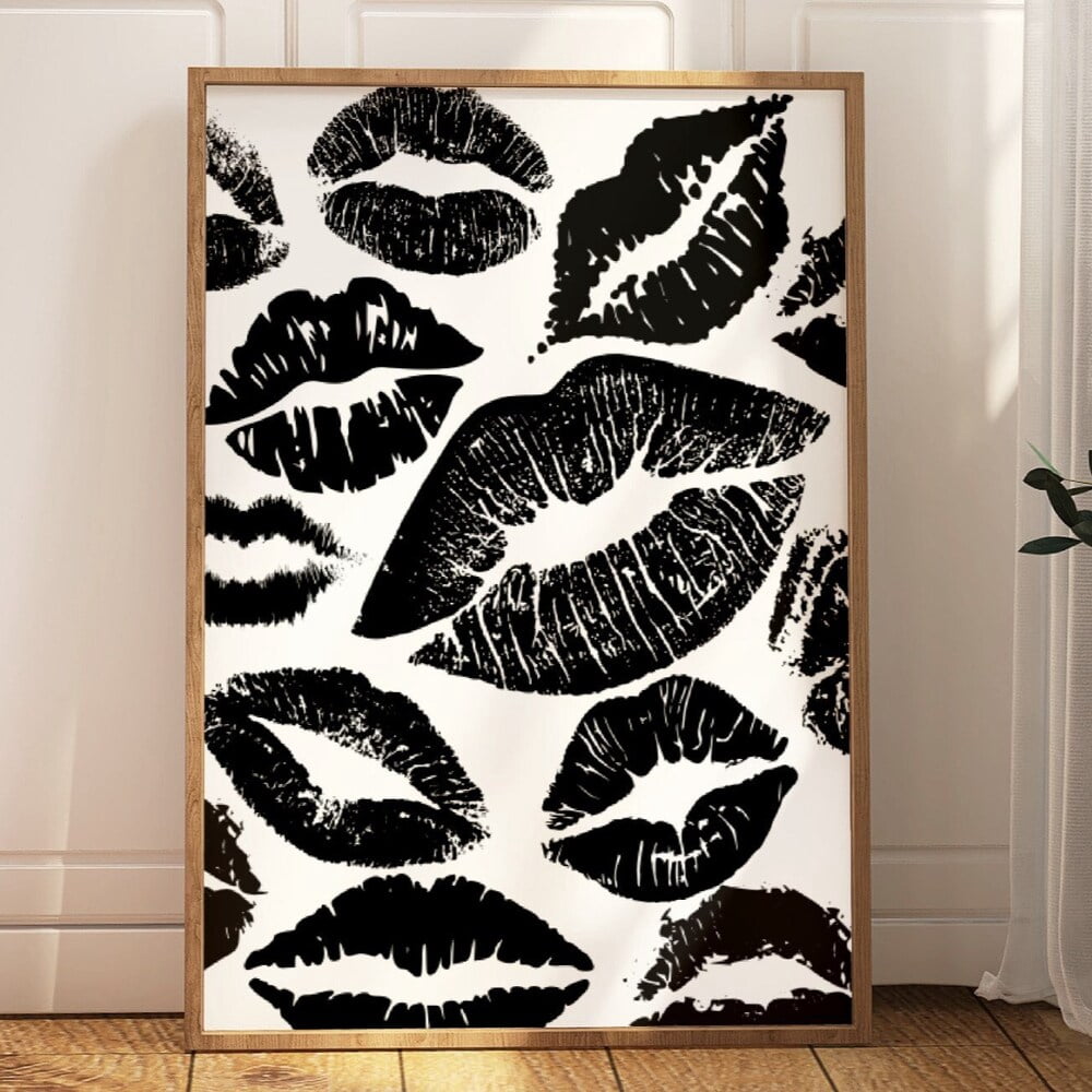DOPAPRINT Kiss Lips Wall Art, Lips Print, Trendy Digital Prints, Preppy ...