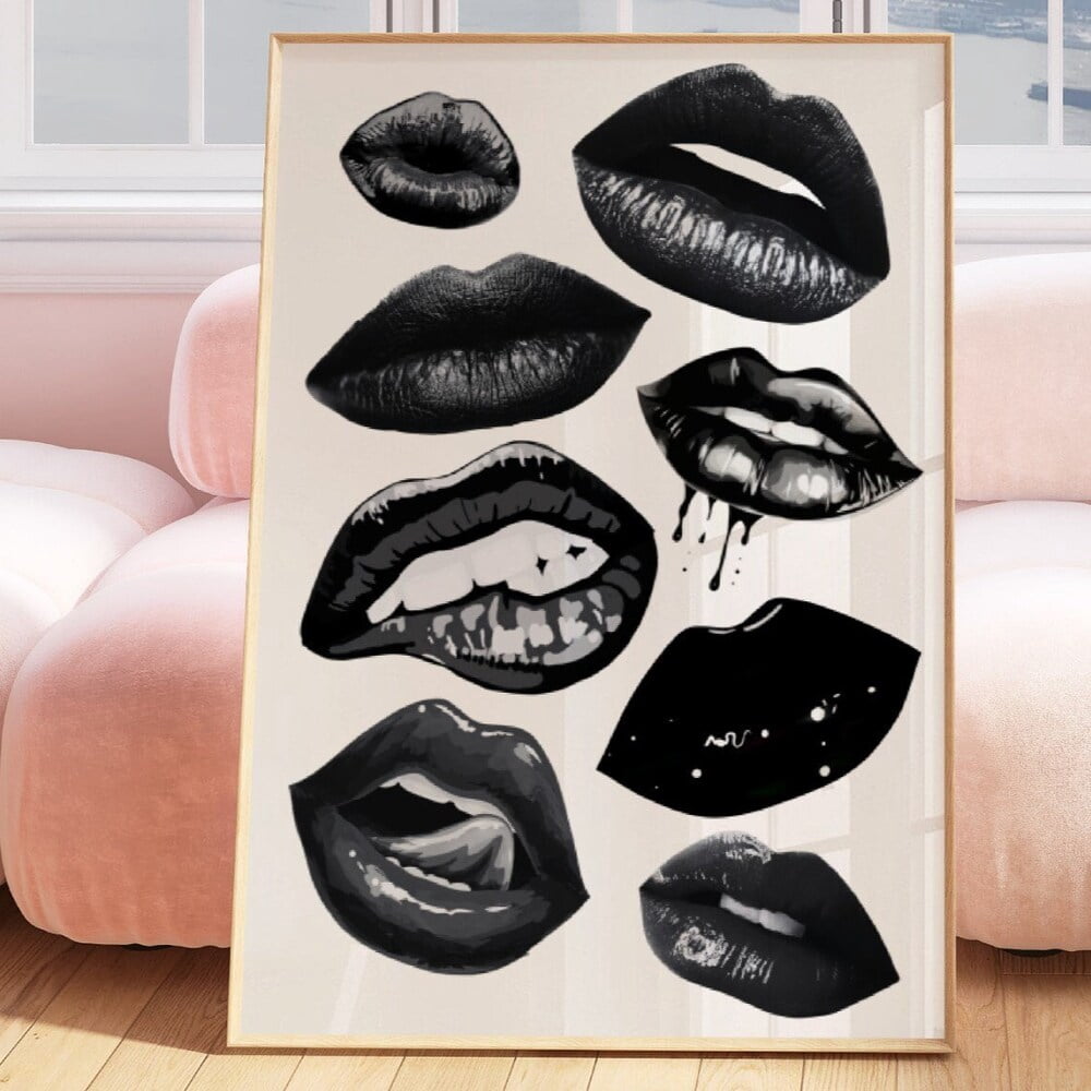 DOPAPRINT Kiss Lips Wall Art, Lips Print, Trendy Prints, Preppy Dorm ...