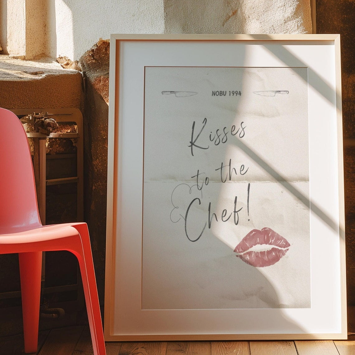 DOPAPRINT Kisses To The Chef,Retro Kitchen Artwork,Compliments To The ...