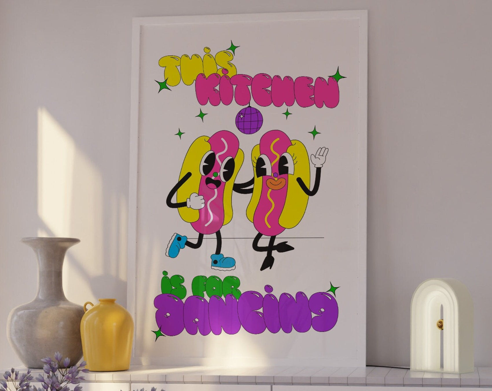 DOPAPRINT This Kitchen Is For Dancing Sign, Retro Psychedelic Acid ...