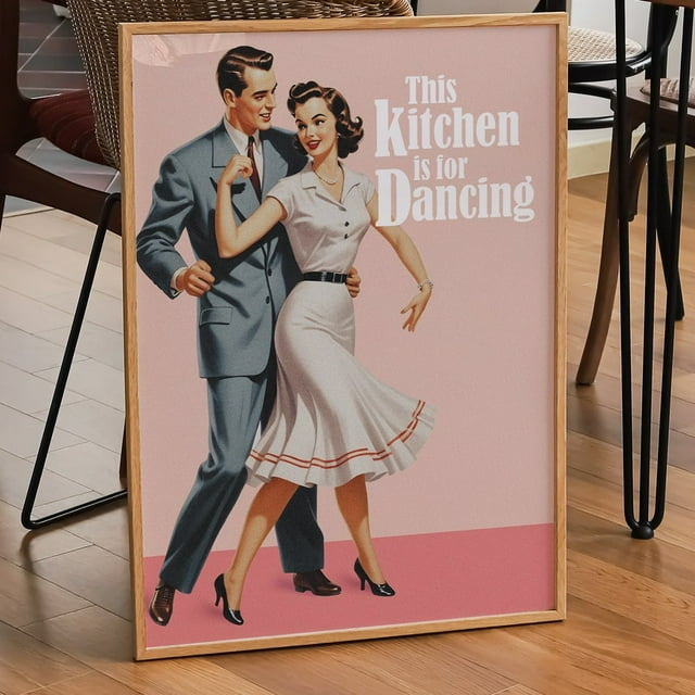 DOPAPRINT This Kitchen is for Dancing print, Retro kitchen poster, 1950 ...