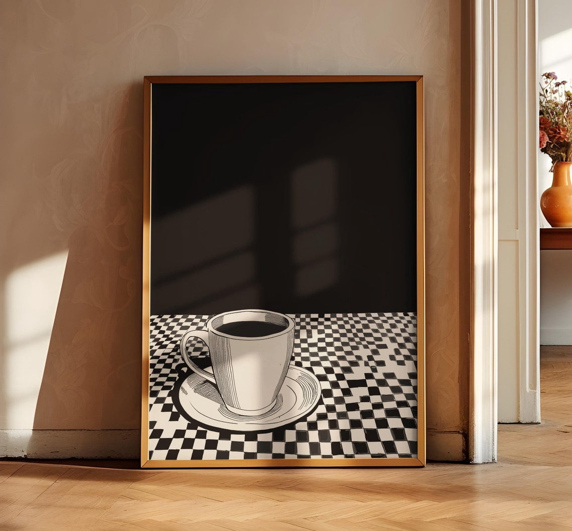 DOPAPRINT Kitchen Print Italy, Black Coffee Poster, Retro Kitchen Art ...