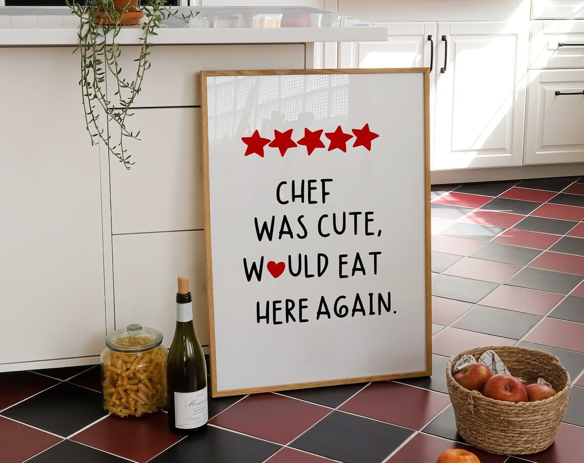 DOPAPRINT Kitchen Wall Decor, Cute Cooking Art, Trendy Kitchen Art ...