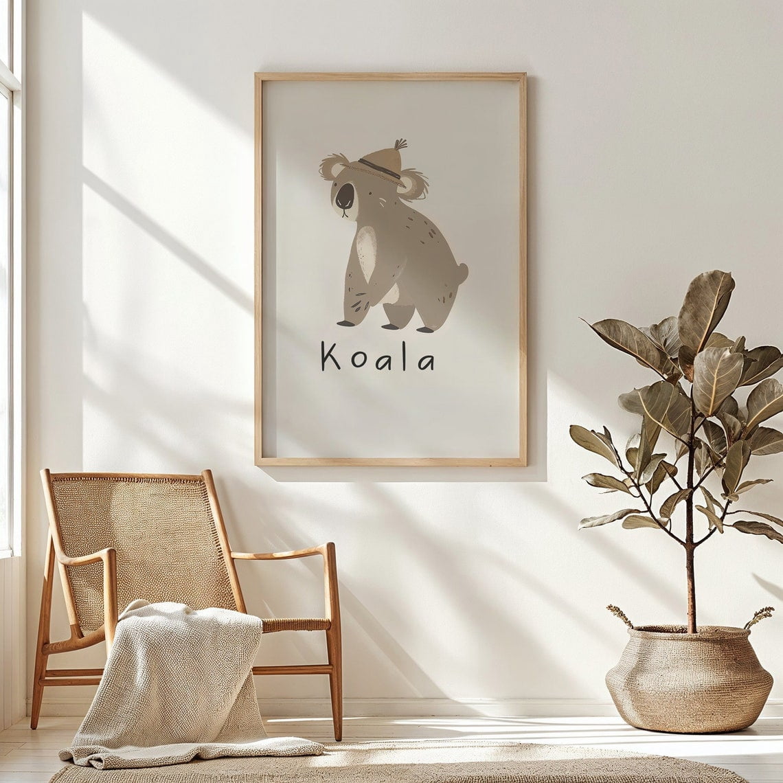 DOPAPRINT Koala Nursery Wall Art, Cute Animal Kids Poster, Printable ...