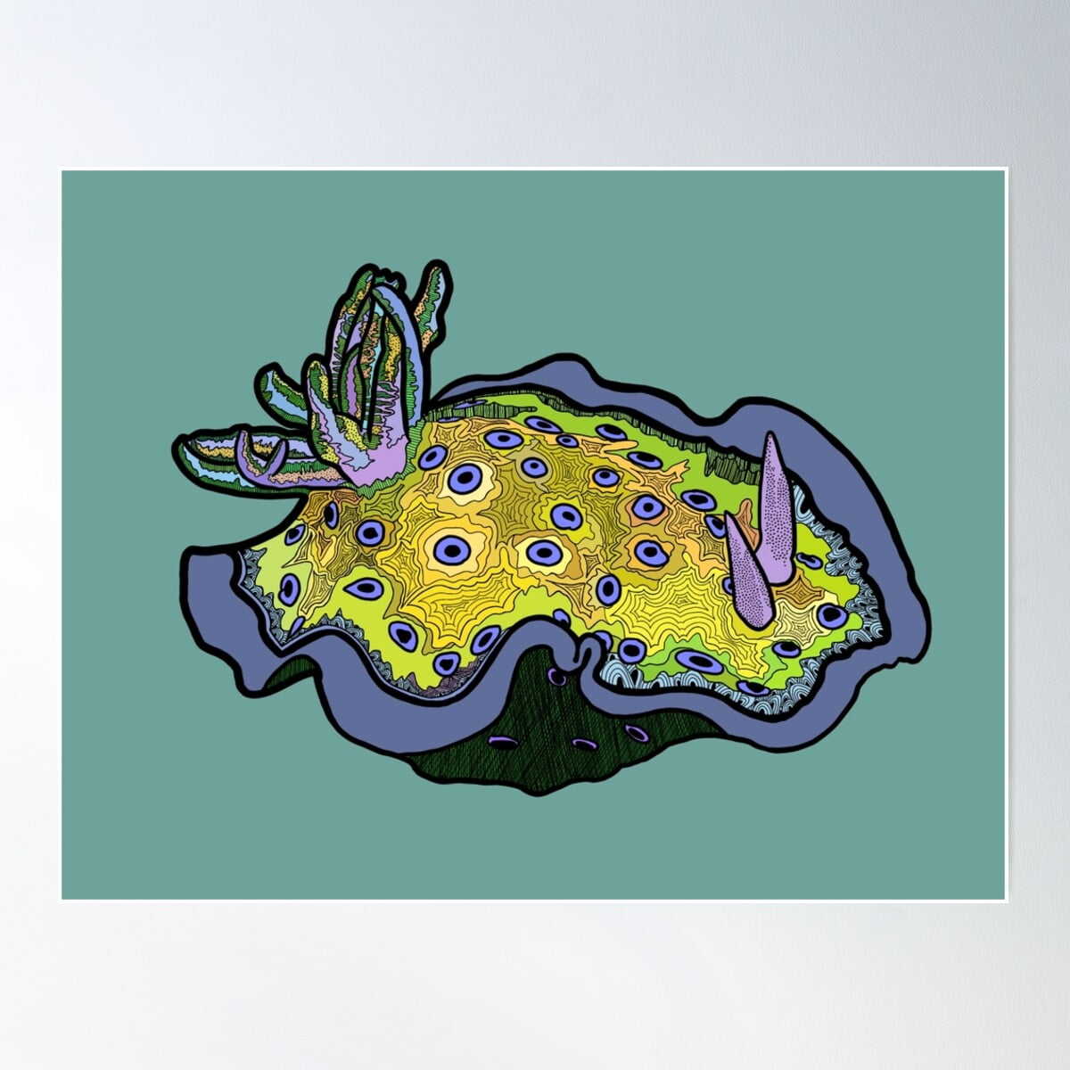 DOPAPRINT Kunie'S Chromodoris Sea Slug Poster Wall Art, Modern Wall ...