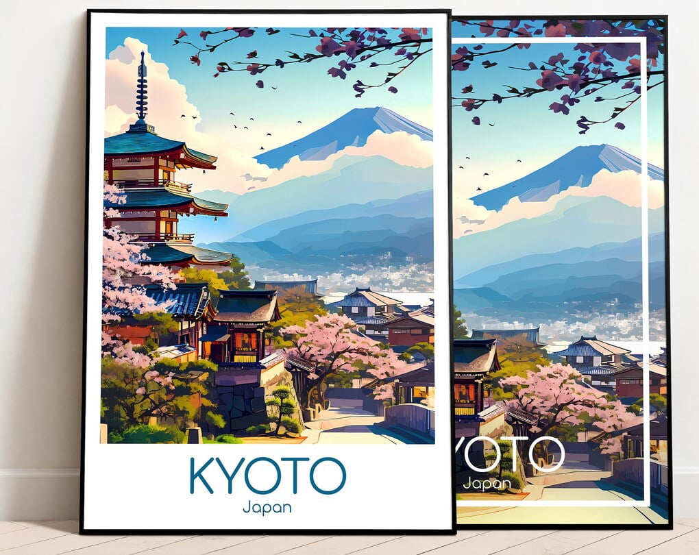 DOPAPRINT Kyoto Travel Poster City Kyoto Poster City Wall Art Japan ...