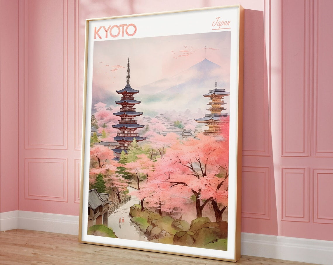 DOPAPRINT Kyoto Watercolor Art Print - Far East Traditional Wall Art ...