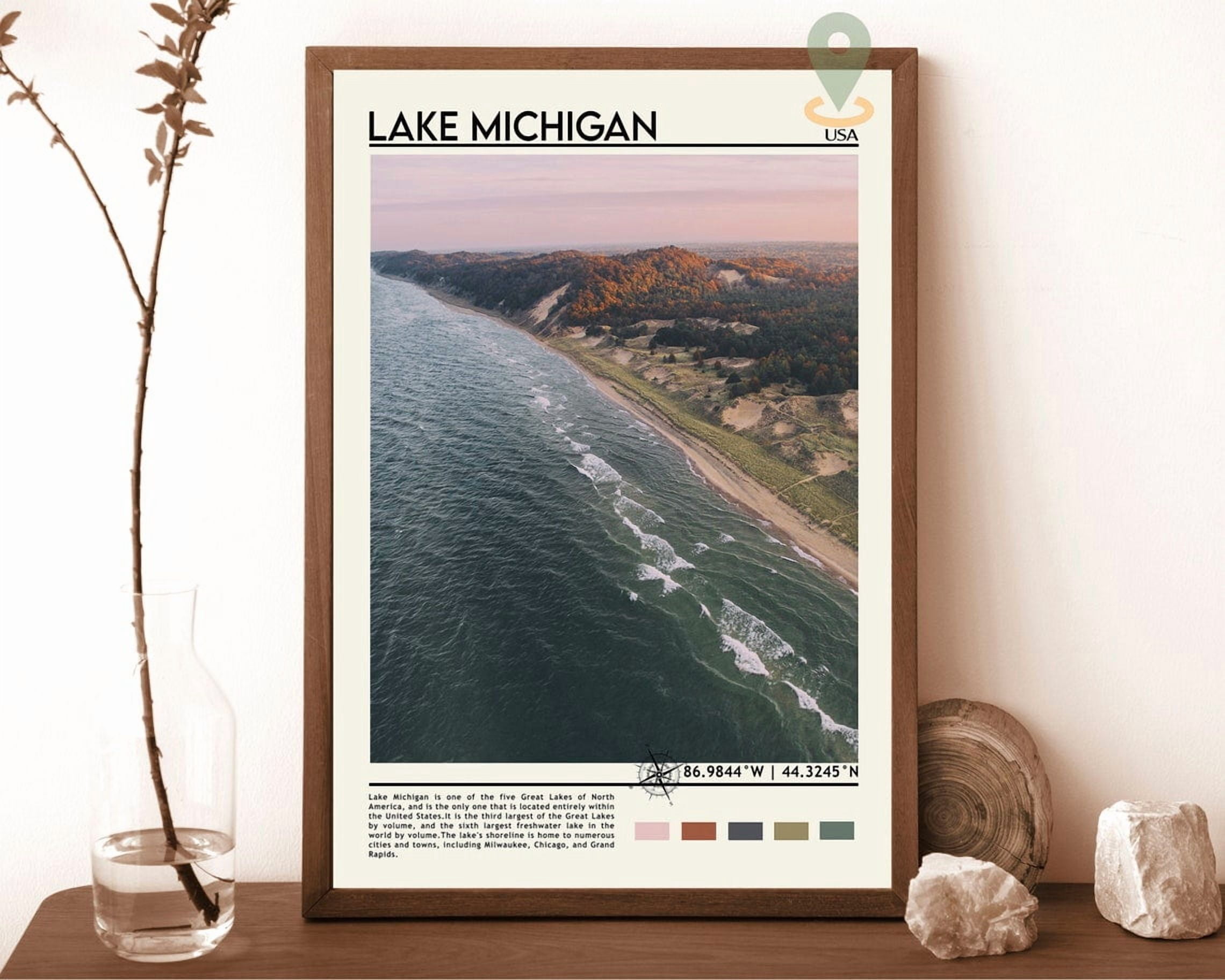 DOPAPRINT Lake Michigan Print, Lake Michigan Art, Lake Michigan Poster ...