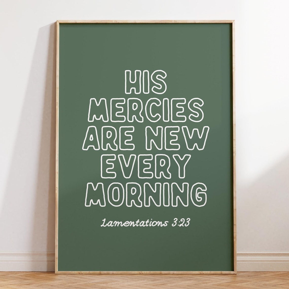 DOPAPRINT Lamentations 3 Christian Wall Art Bible Verse Quote Sage ...