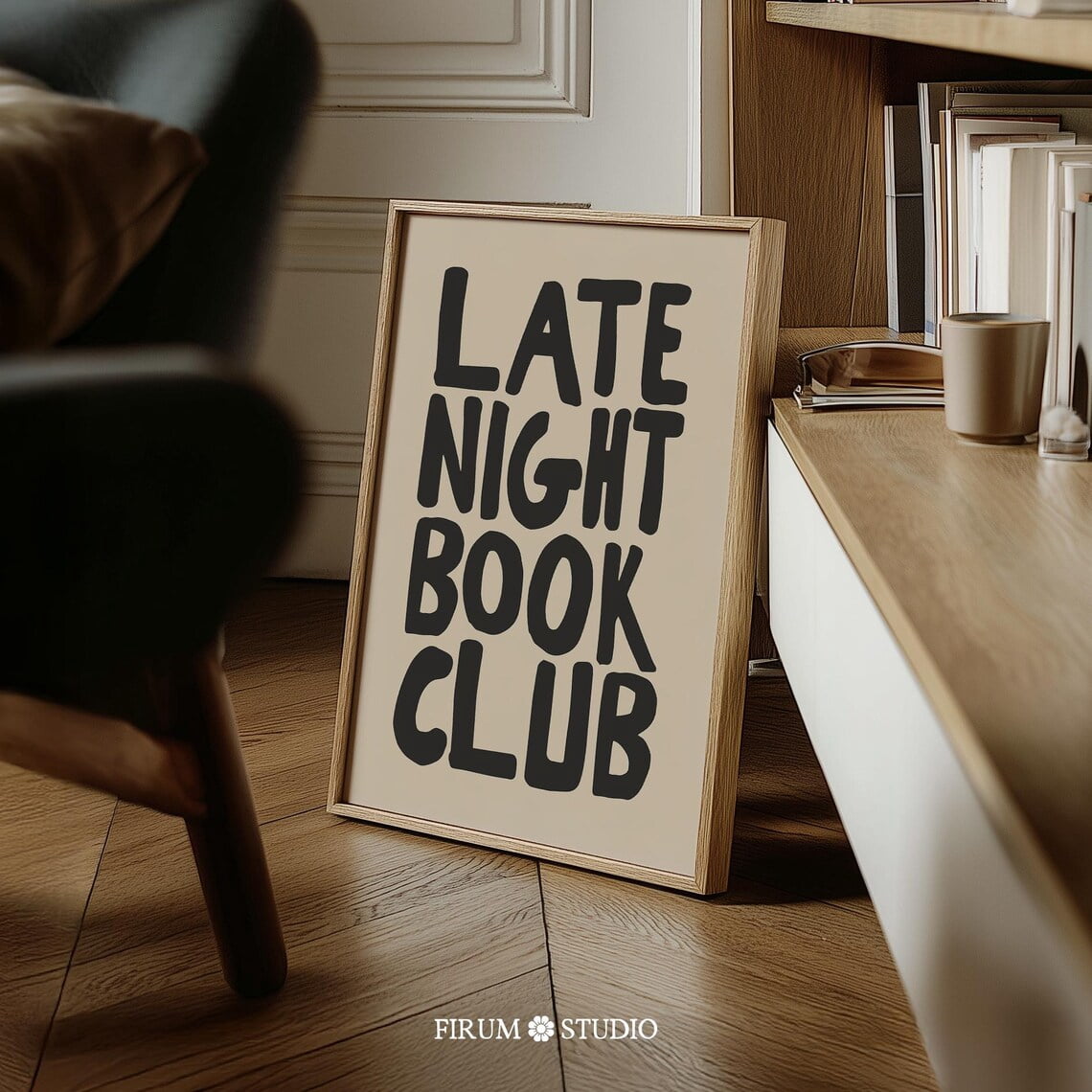 DOPAPRINT Late Night Book Club Printable Wall Art, Modern Typography ...