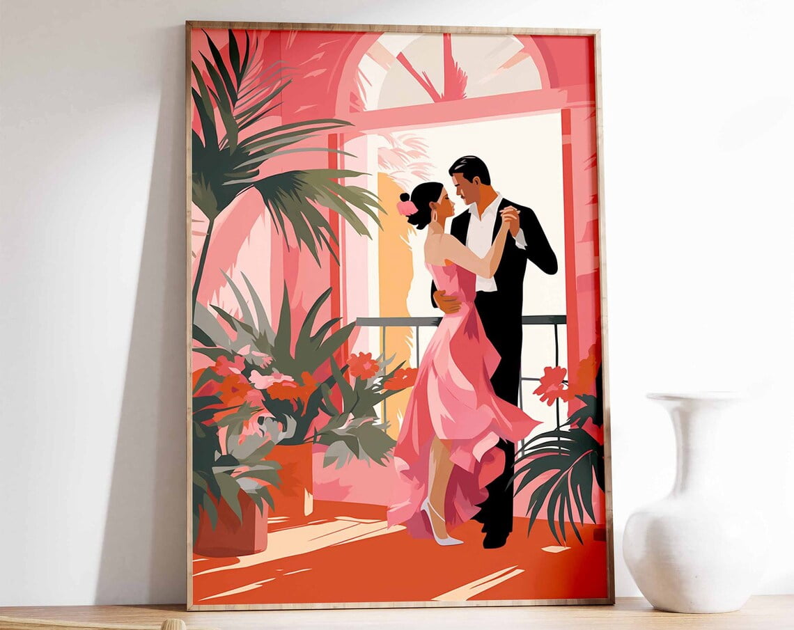 DOPAPRINT Latin American Dancers Poster, Latin Decor, Salsa Dancing Art ...