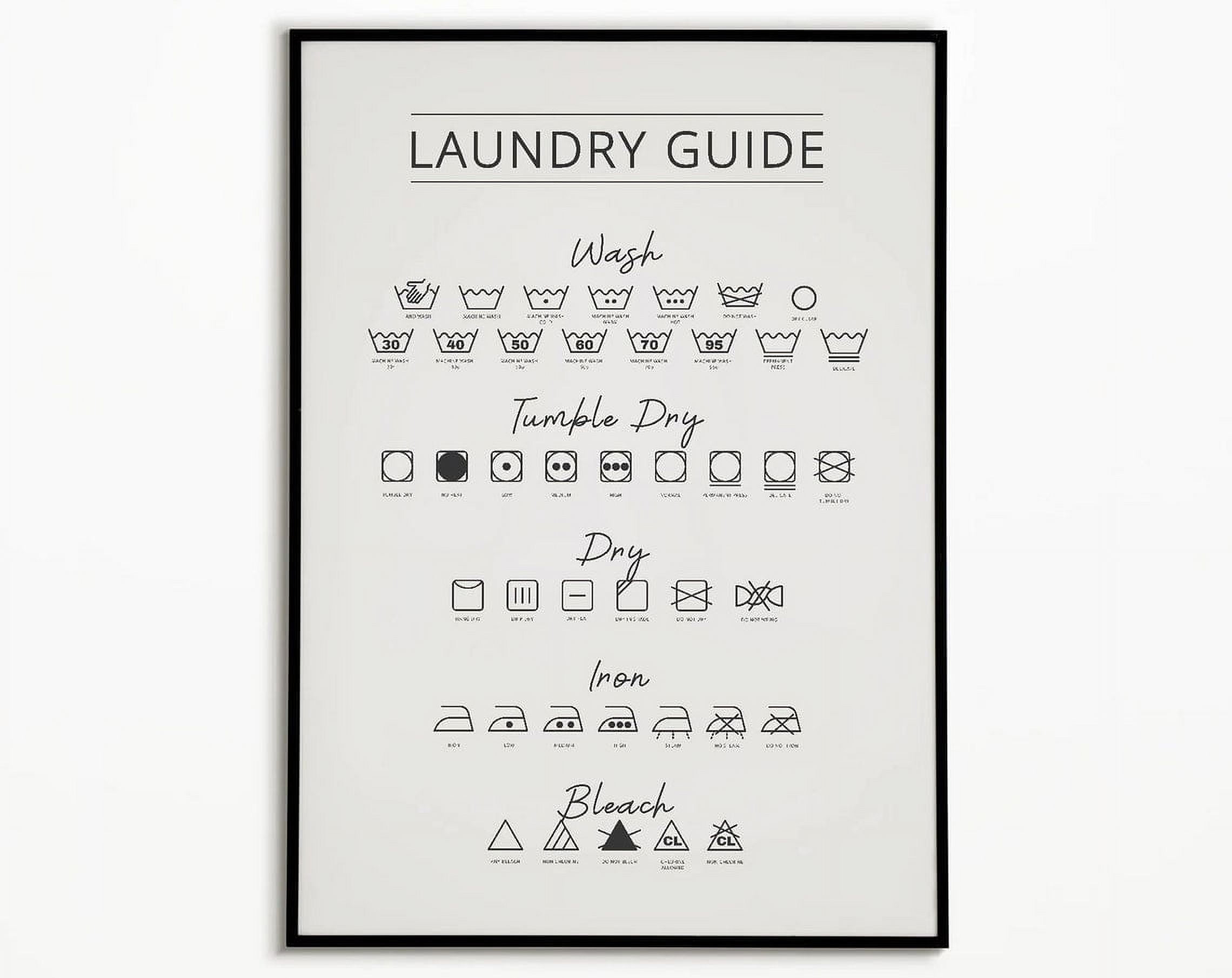 DOPAPRINT Laundry Room Symbols Print, Wall Art Decor, Laundry Wall Art ...