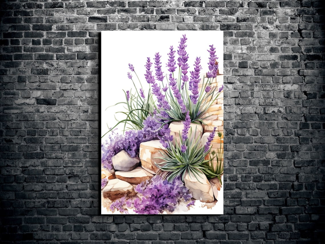 DOPAPRINT Lavender Art, Lavandula Angustifolia English Lavender, Floral ...