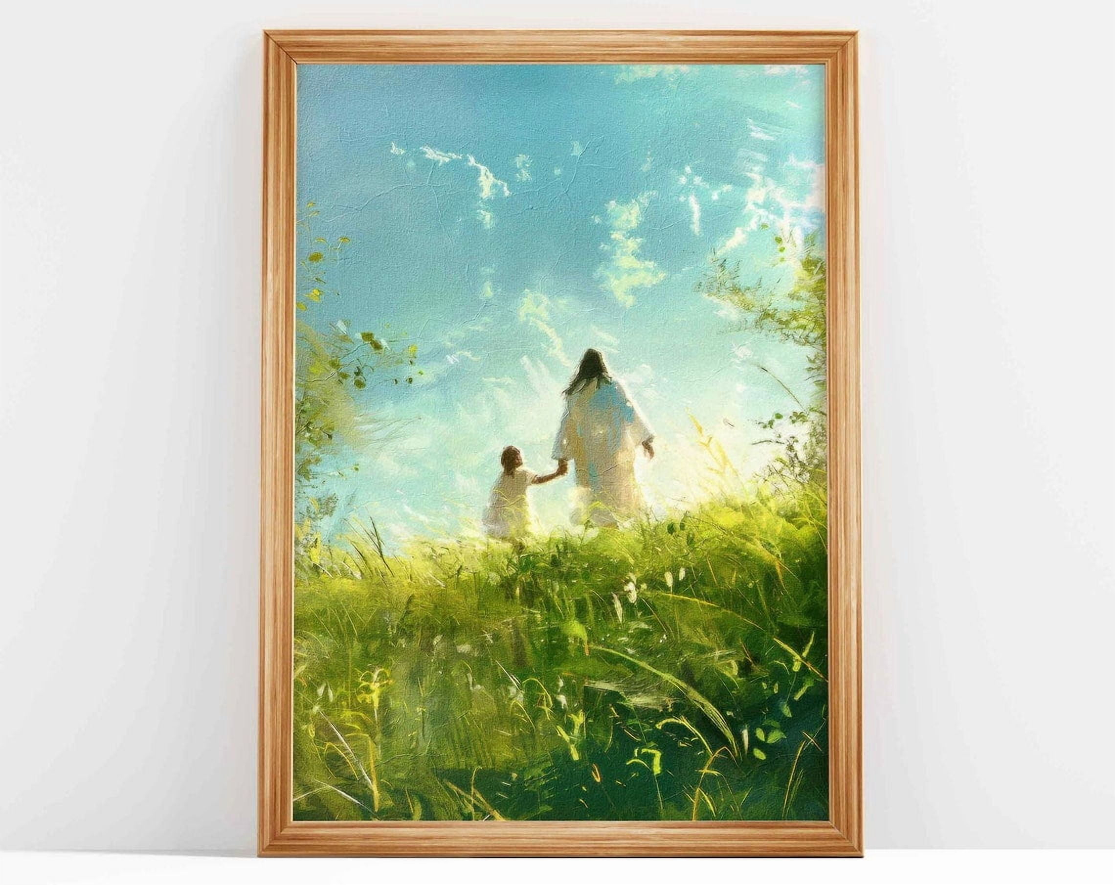 DOPAPRINT Lead Me Guide Me, Jesus With Kids, Christian , Christian Wall ...