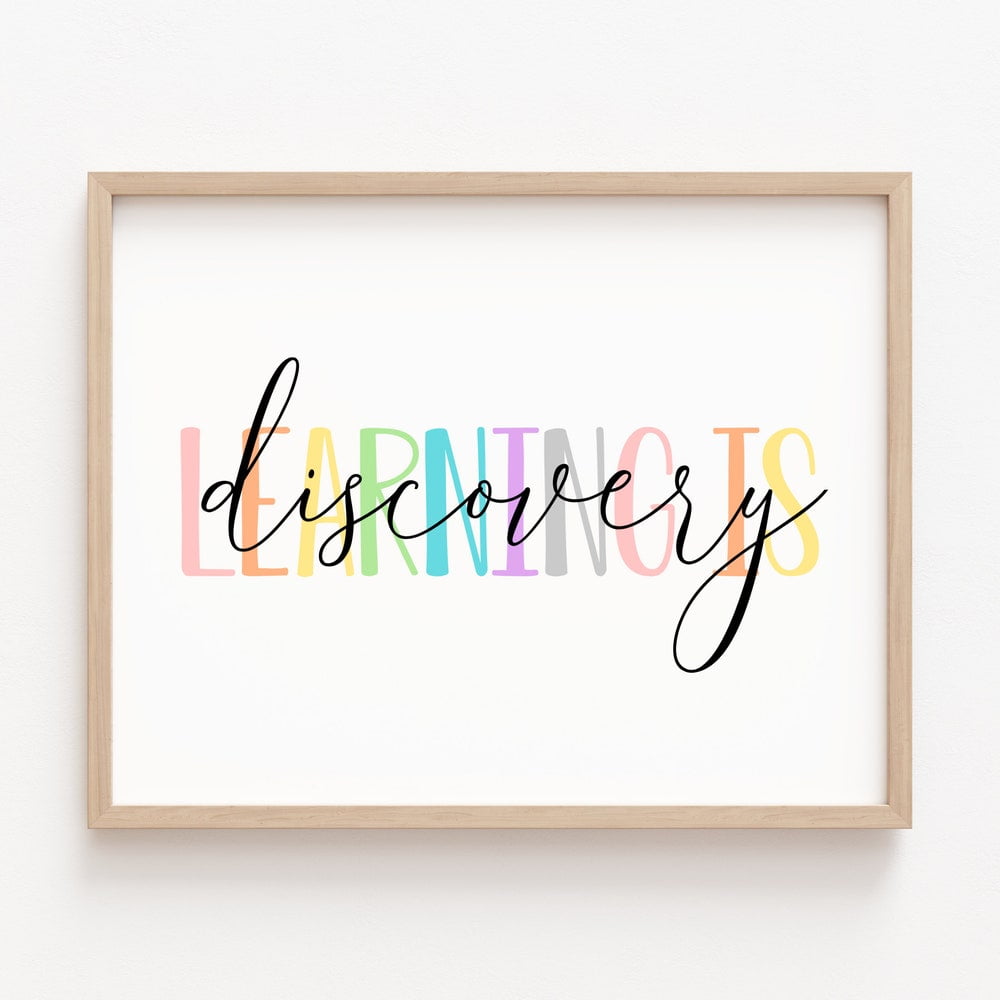 DOPAPRINT Learning Is Discovery Printable, Motivational Classroom Decor ...