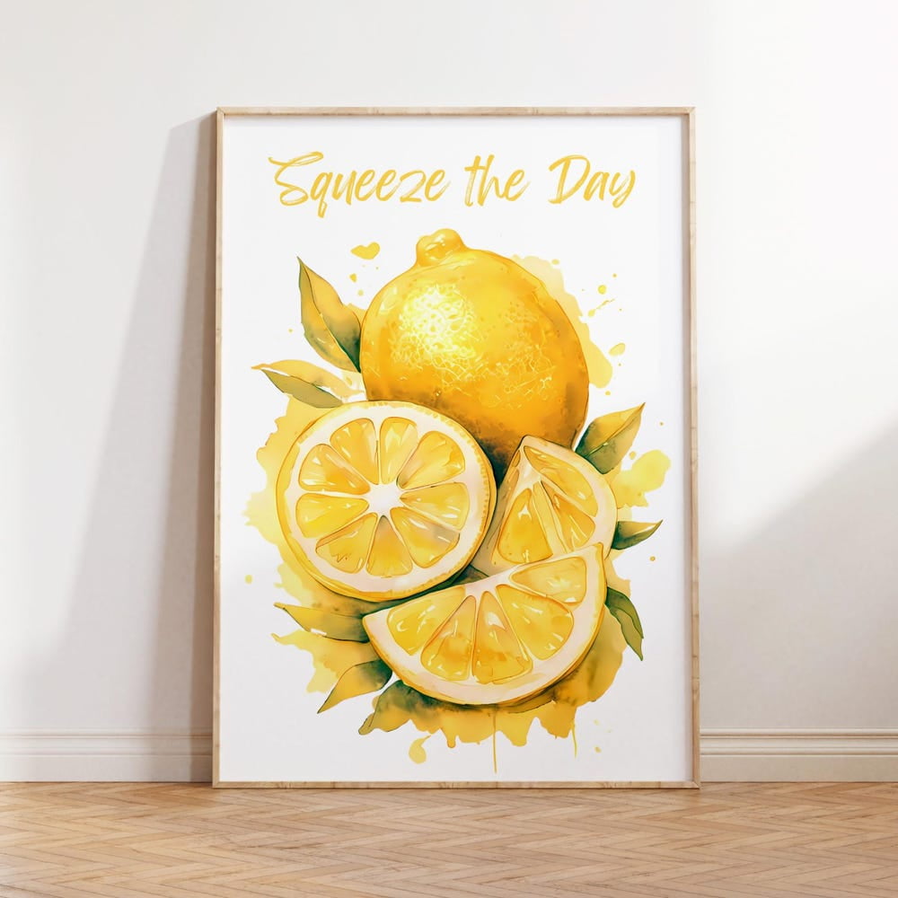 DOPAPRINT Lemon Print Squeeze The Day Print Amalfi Wall Art Citrus Home ...