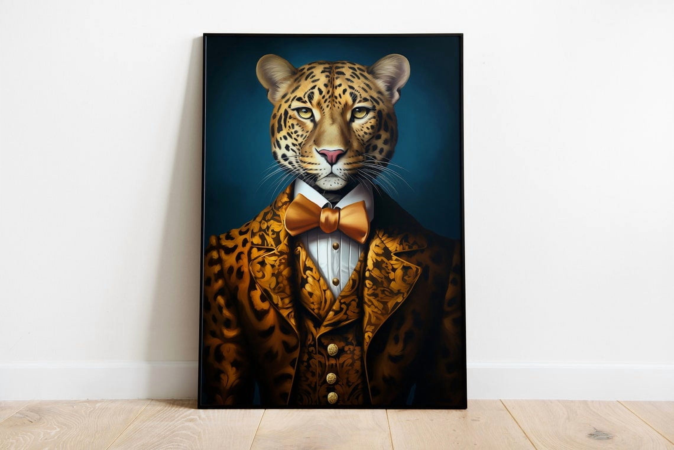DOPAPRINT Leo.pard Print, Renaissance Leo.pard Portrait Illustration ...