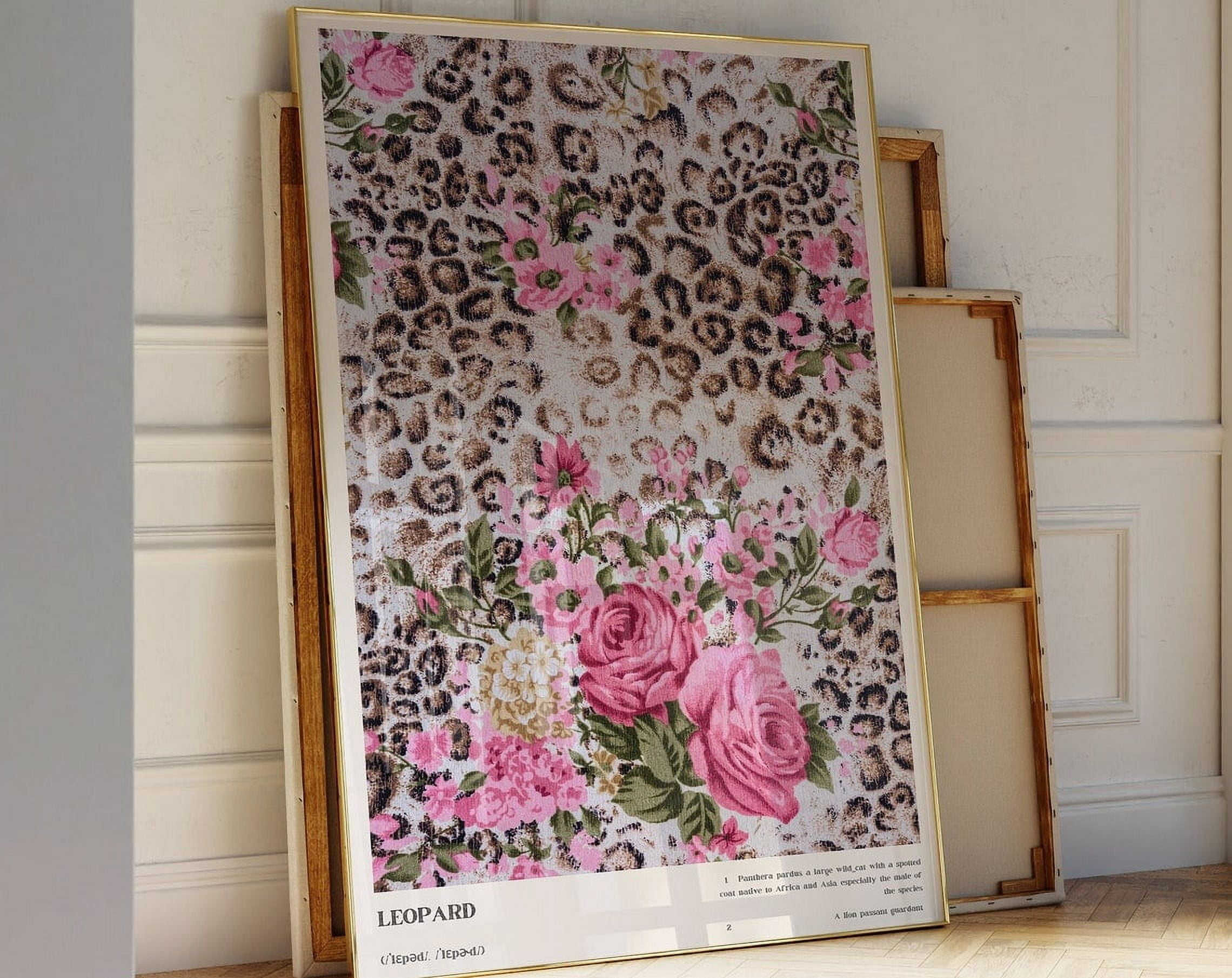 DOPAPRINT Leo.pard Wall Art Floral Leo.pard Poster Bedroom Wall Decor ...