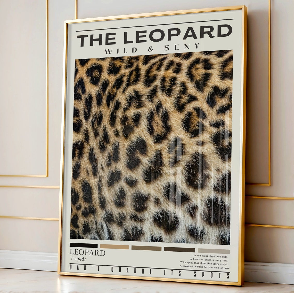 DOPAPRINT Leo.pard Wall Art, Leo.pard Pattern Poster, Preppy Bedroom ...