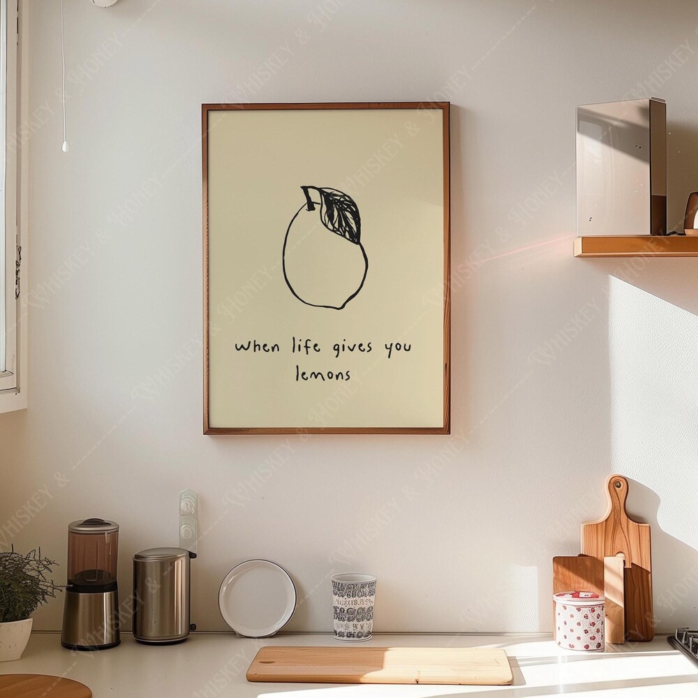 DOPAPRINT, When Life Gives You Lemons Art Print, Kitchen Wall Art, Food ...