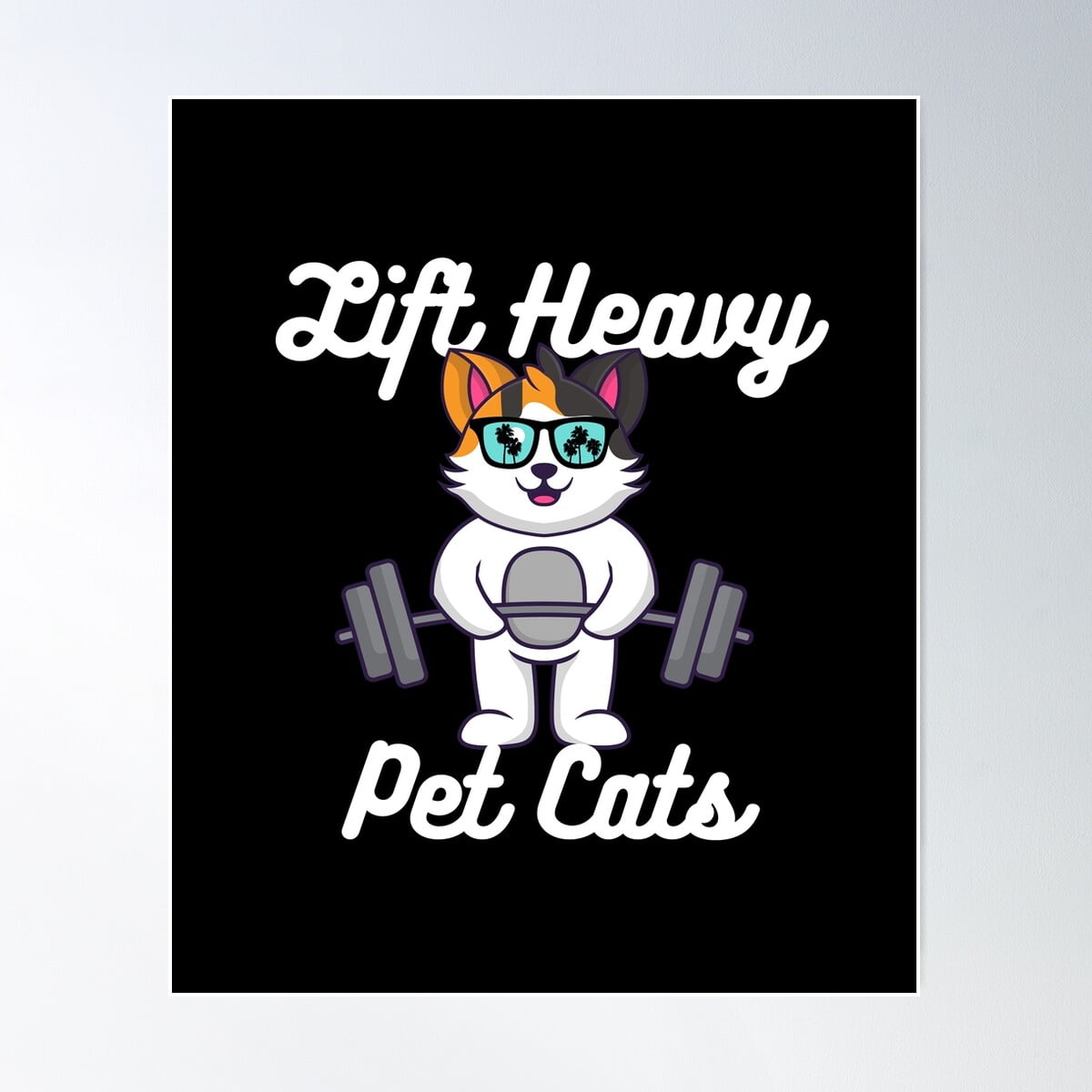 DOPAPRINT Lift Heavy Pet Cats Funny Cat Fitness Poster Wall Art, Modern ...