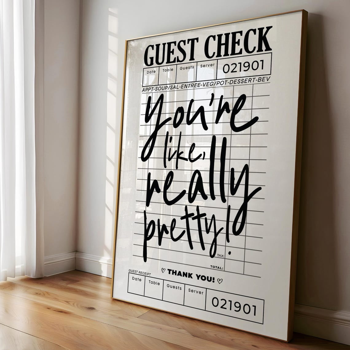 DOPAPRINT You'Re Like Really Pretty Print Guest Check Poster, Trendy ...