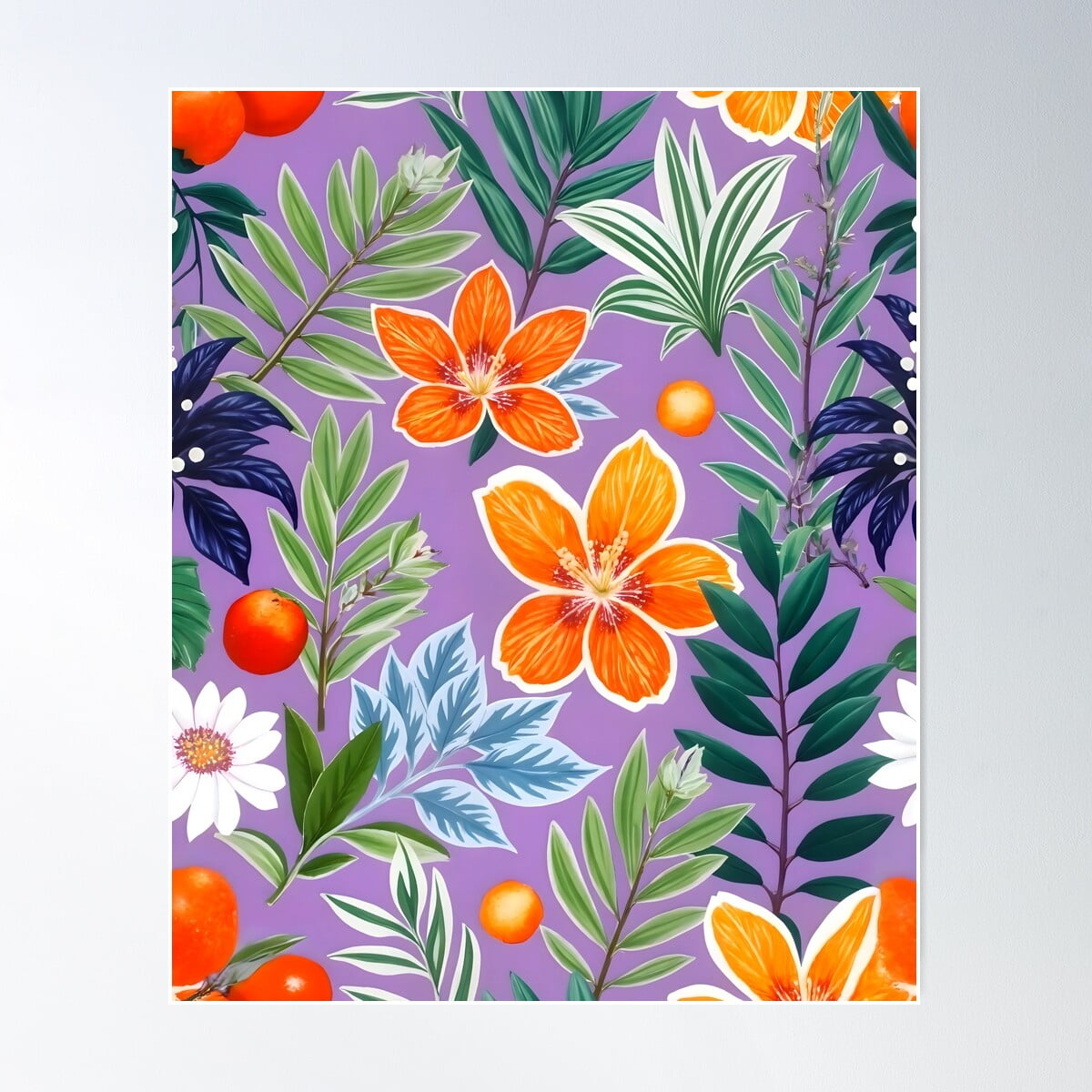 DOPAPRINT Lilac Tropical, Exotic Floral Design, Lavender Hawaiian ...