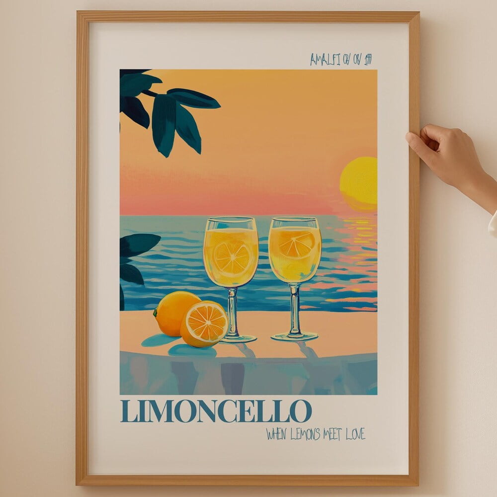 DOPAPRINT Limoncello Poster- Lemon Alcohol Prints, Retro wall art for ...