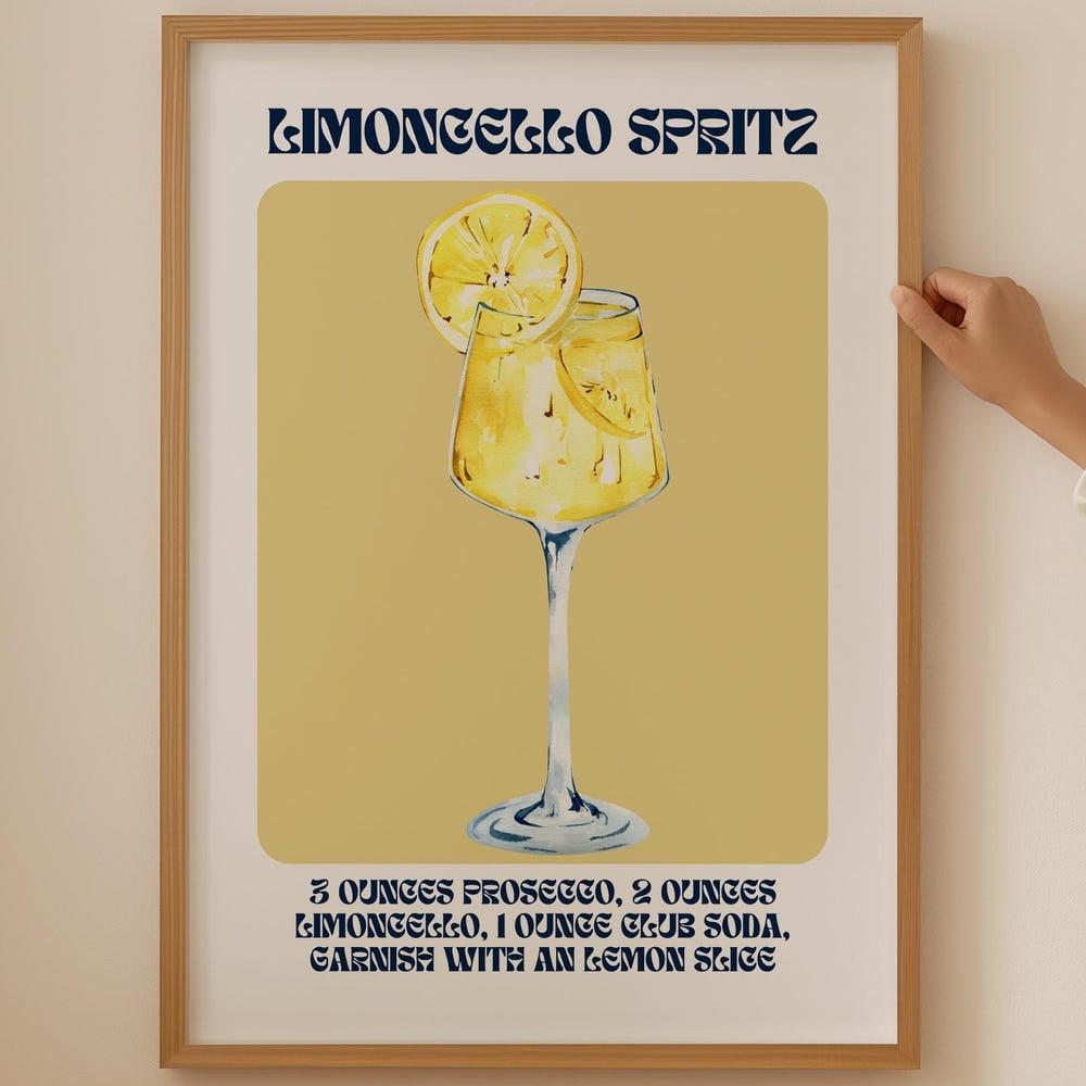 DOPAPRINT Limoncello Spritz Cocktail Poster, Alcohol Prints, Kitchen ...