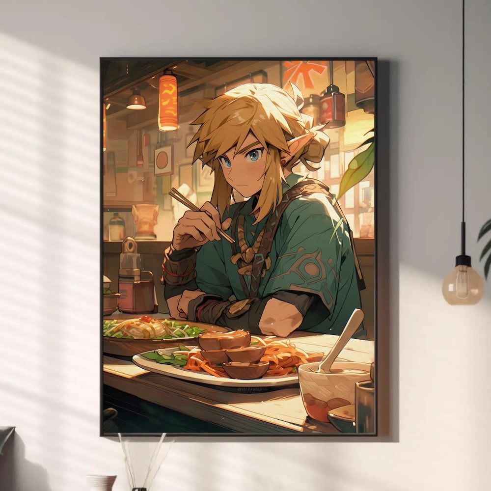 DOPAPRINT Link From Zelda Poster, Link Eating Ramens, Tears Of The ...