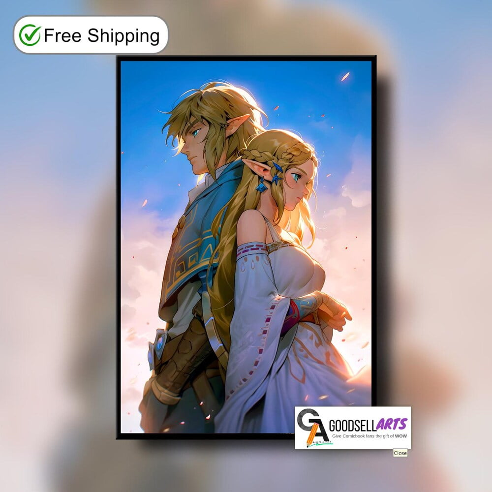 DOPAPRINT Link And Zelda Poster, Zelda Wall Art, Legend Of Zelda Art ...