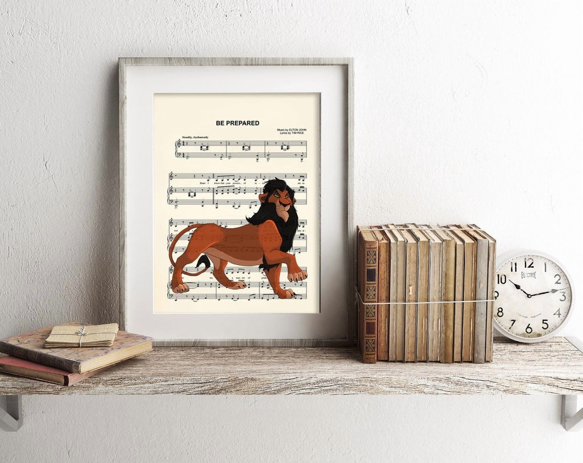 DOPAPRINT Lion King Scar Be Prepared Sheet Music Art Print NO FRAMED ...