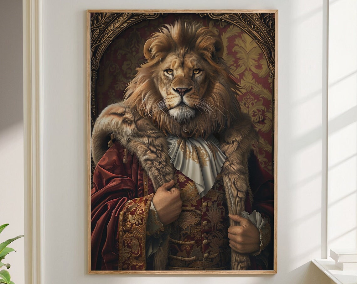 DOPAPRINT Lion Royal Renaissance Portrait Vintage Print Victorian ...