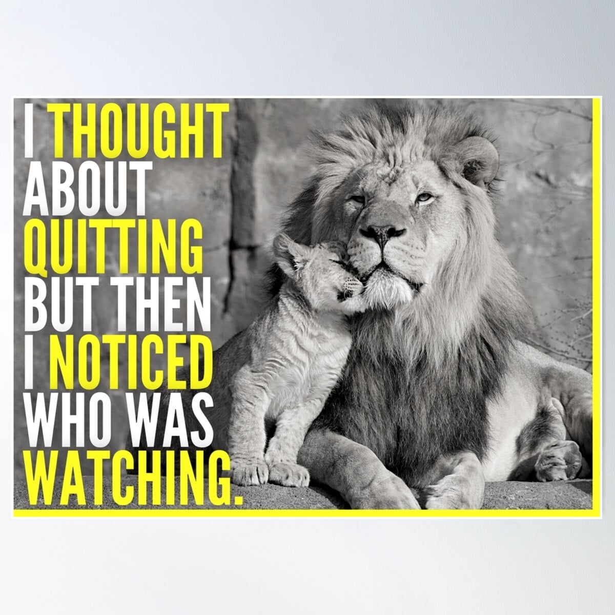 DOPAPRINT Lion - Thought About Quitting Poster Wall Art, Modern Wall ...