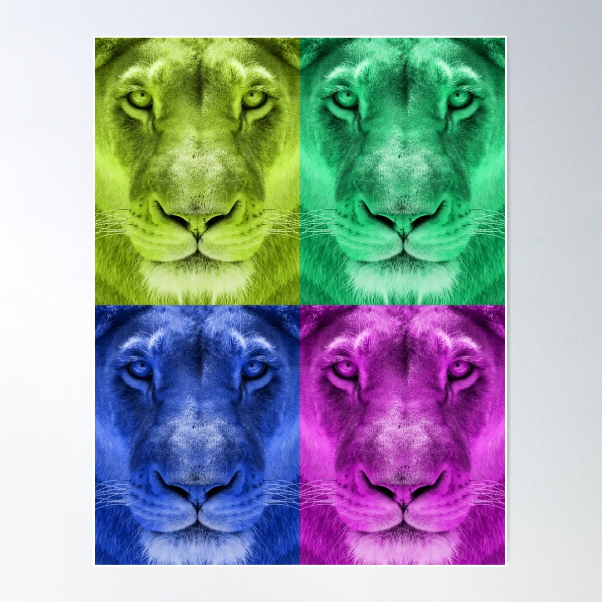 DOPAPRINT Lioness Portrait Face Magic Pop Art Poster Wall Art, Bedroom ...