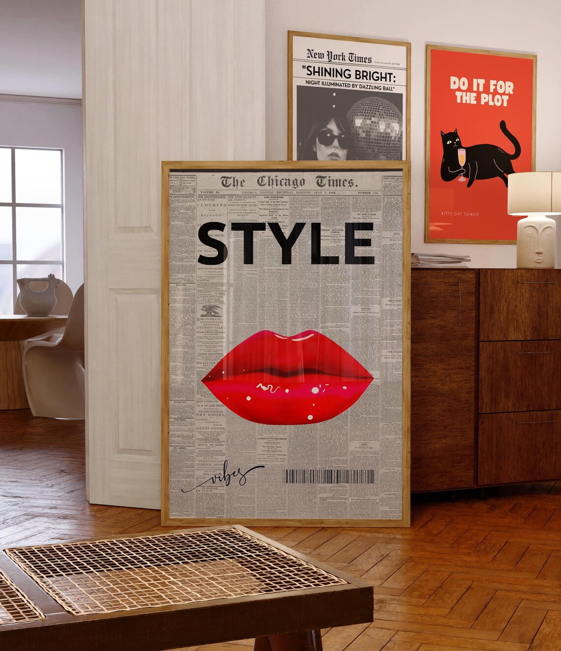 DOPAPRINT Lips Poster-70S Wall Print-Preppy Poster-Trendy Wall Print ...