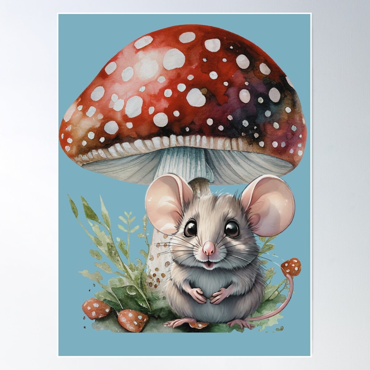 DOPAPRINT Littlegnomad - Nibbles Sits Under A Toadstool I Field Mouse ...
