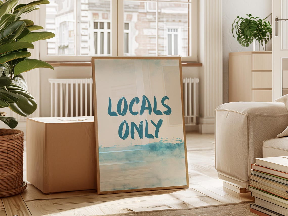 DOPAPRINT Locals Only, Coastal Typography Wall Art, Beach Inspired ...