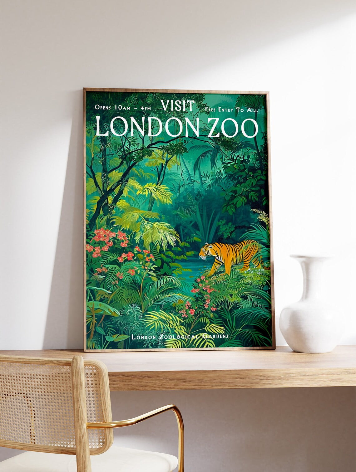 DOPAPRINT London Zoo Print, Vintage Zoo Poster, Tiger Print, Animal Art ...