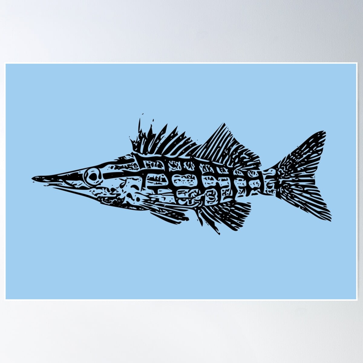 DOPAPRINT Longnose Hawkfish Black Design Poster Wall Art, Modern Wall ...