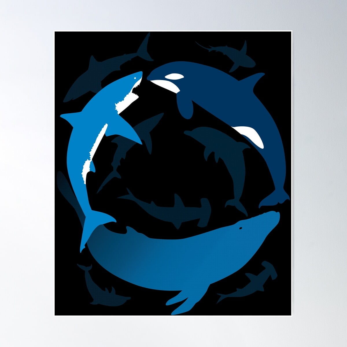 DOPAPRINT Loop Killer Whale Shark Poster Wall Art, Modern Wall Decor NO ...