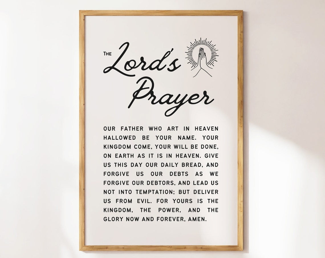 DOPAPRINT The Lord'S Prayer, Retro Christian Wall Art, Minimalist ...