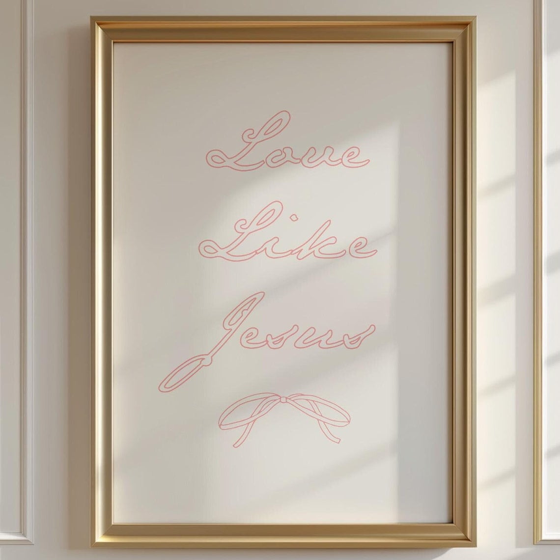 DOPAPRINT Love Like Jesus, Coquette , Christian Wall Art, Pink Preppy ...