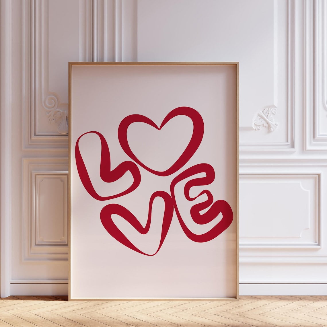 DOPAPRINT Love Wall Art Print Girly Red Heart Poster For Coquette Room ...