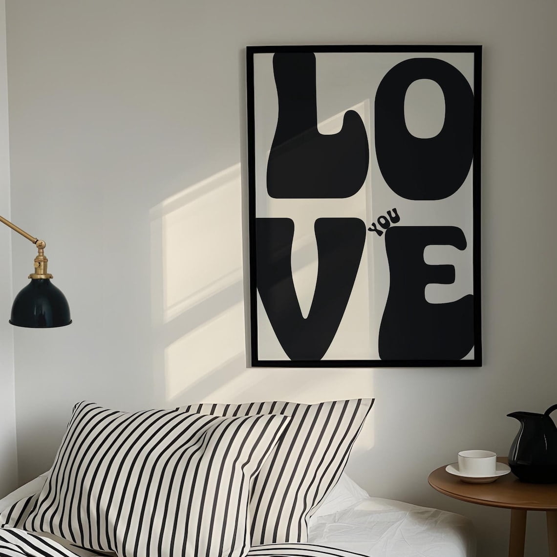 DOPAPRINT Love You Art Print, Bold Retro Black Poster, Cool Apartment ...