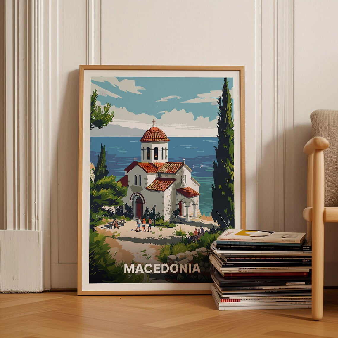 DOPAPRINT Macedonia Travel Poster, Wall Decor, Vintage Style Map, Home ...
