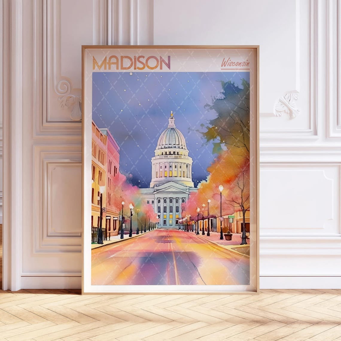 DOPAPRINT Madison Watercolor Art Print - Madison City Print - Wisconsin ...
