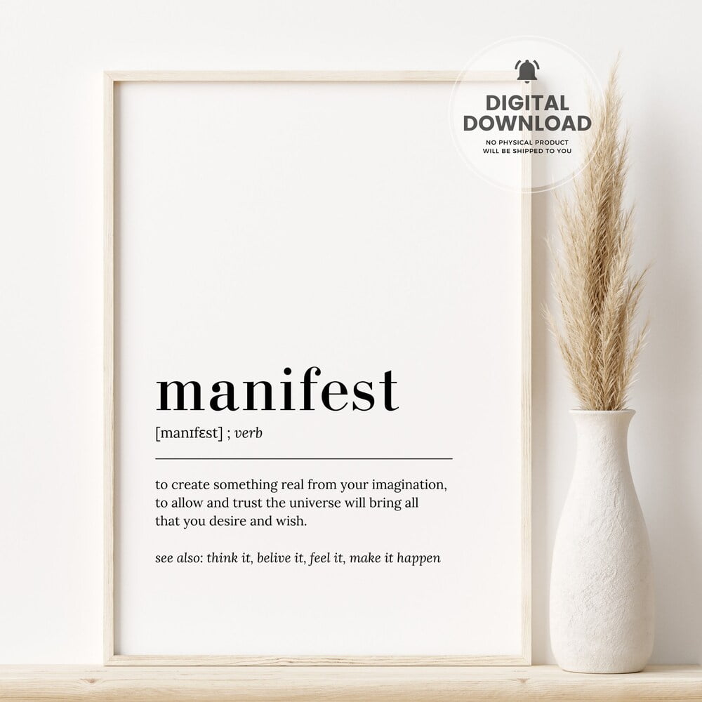 DOPAPRINT Manifest Definition Print, Manifest Print, Manifest Poster ...