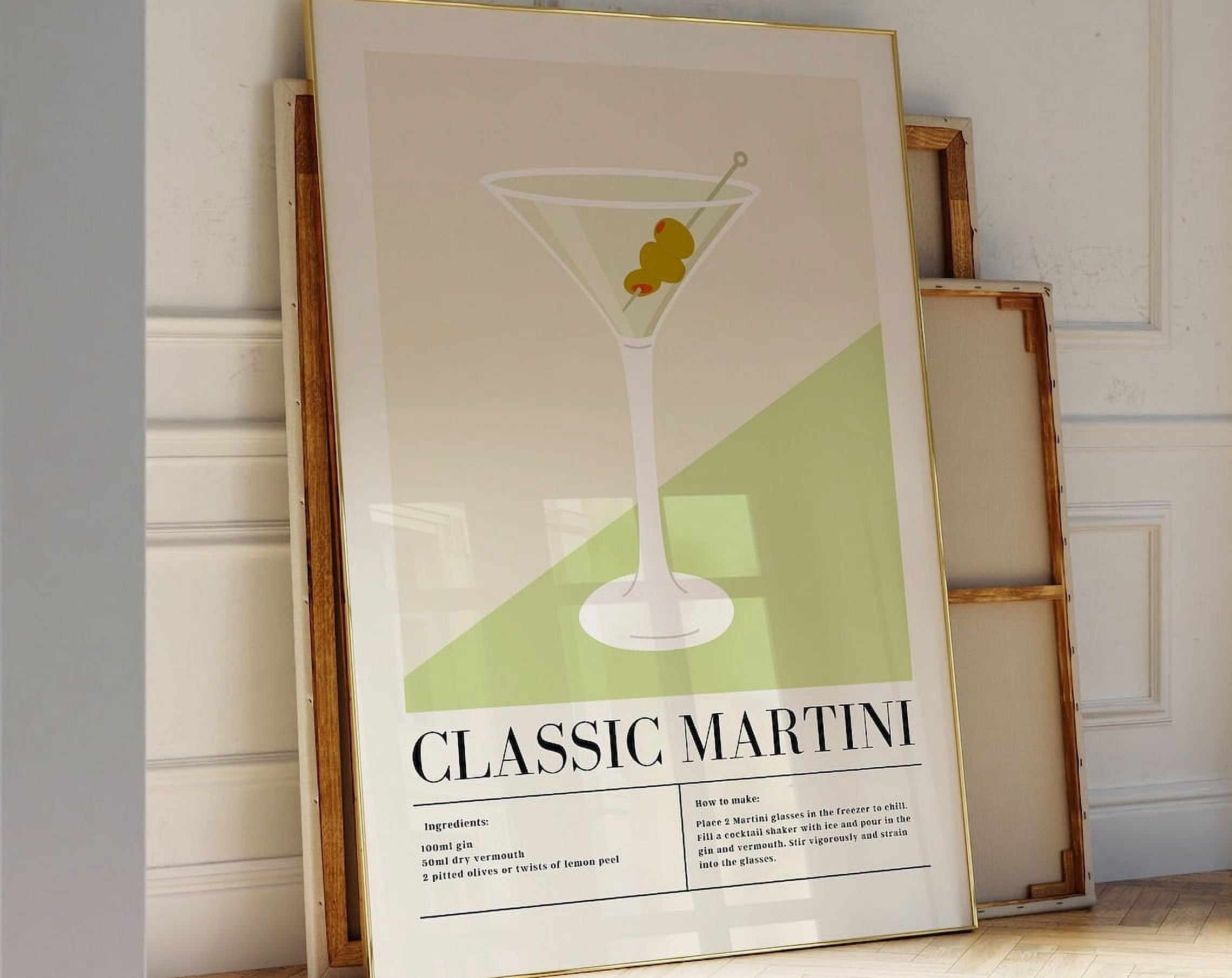 DOPAPRINT Martini Print, Bar Cart Alcohol Poster, Cocktail Cocktail ...